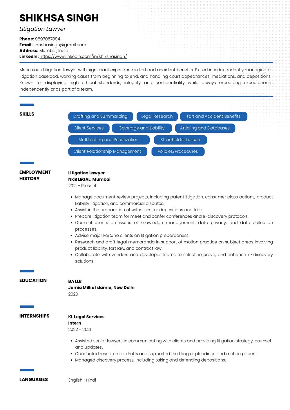 How to Write a Resume for Legal Jobs [10 Examples]