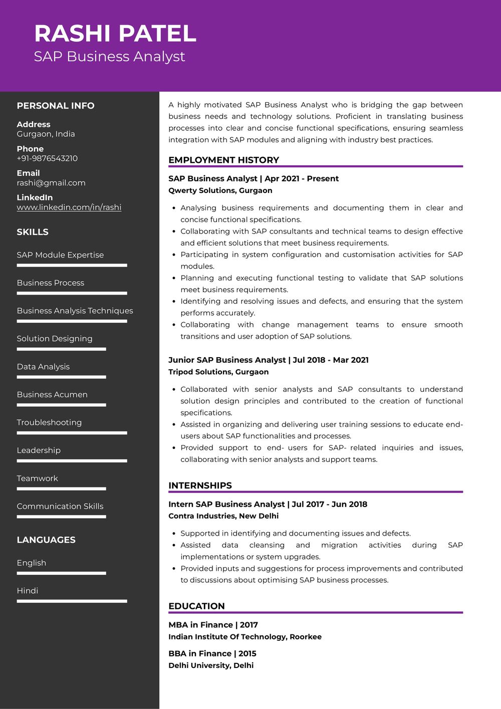 How to Write a Resume for a SAP Consultant: A Full Guide