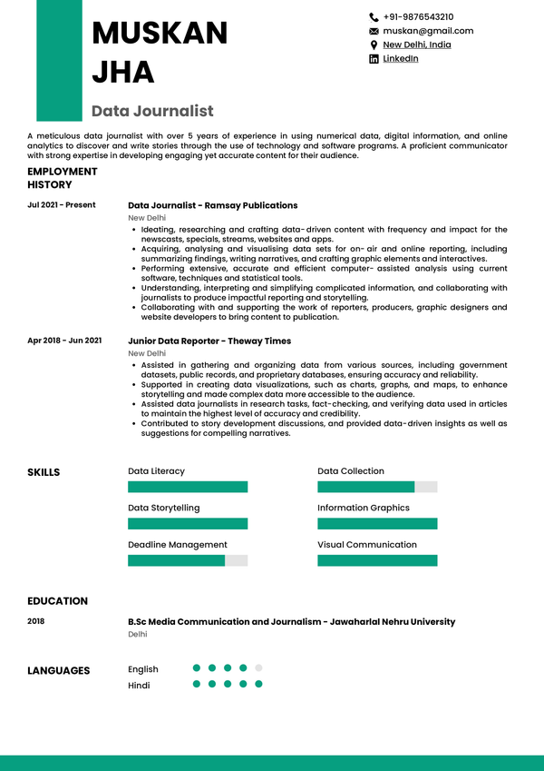 10+ Data Science Resume Examples: Guide, Template and Skills